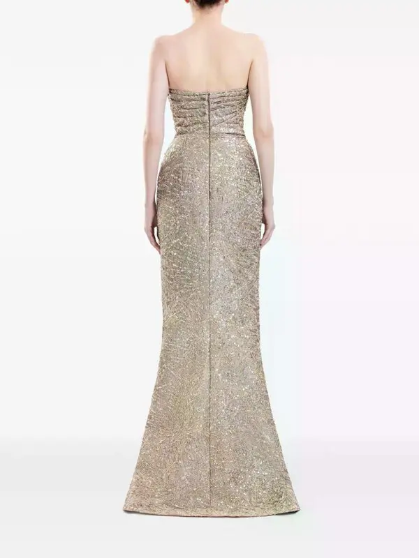 SAIID KOBEISY Brocade Bow Maxi Dress