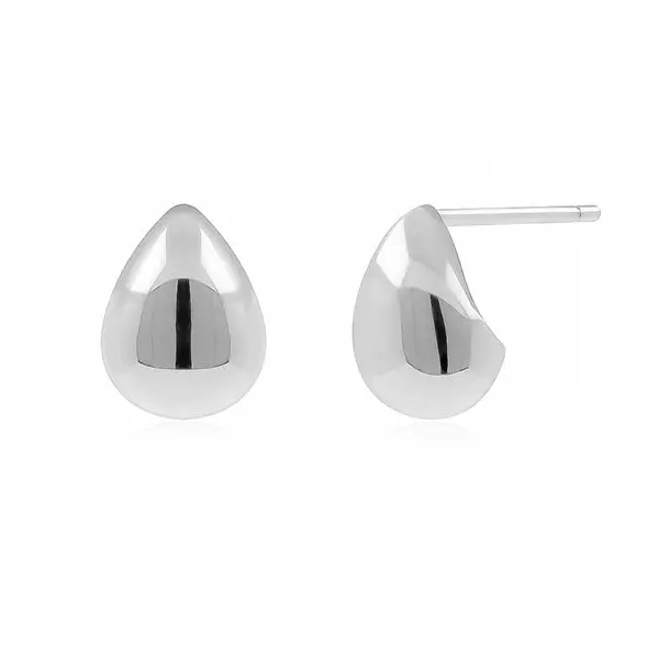 Côté Caché Dome Droplet Stud Earrings - Silver