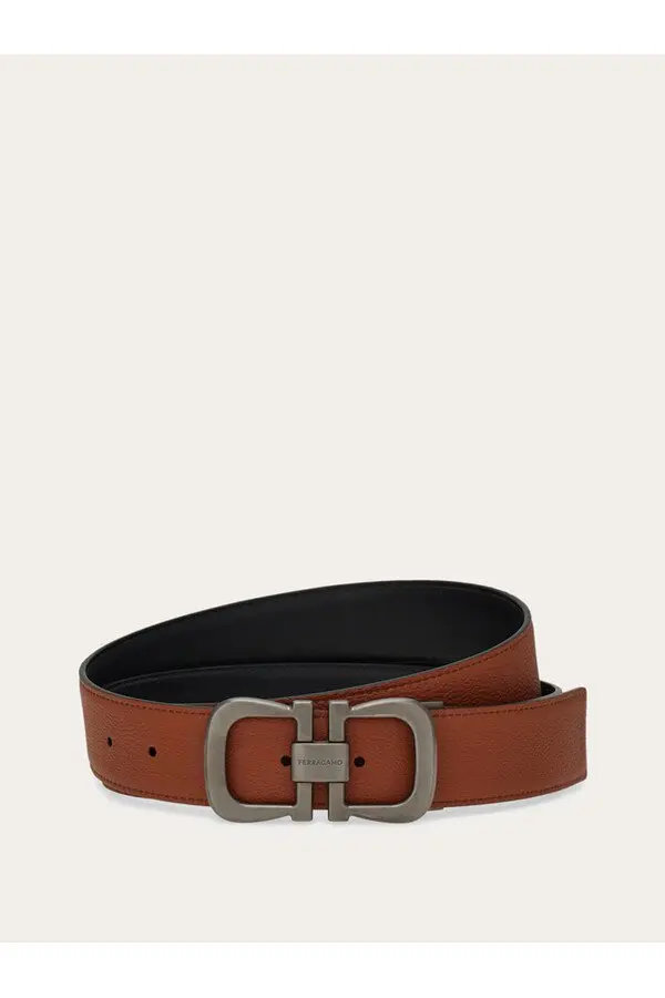 FERRAGAMO Reversible Gancini Belt - Red