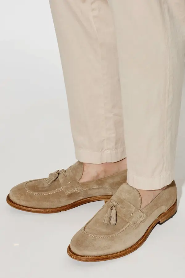 Eleventy Suede Tassel Loafers