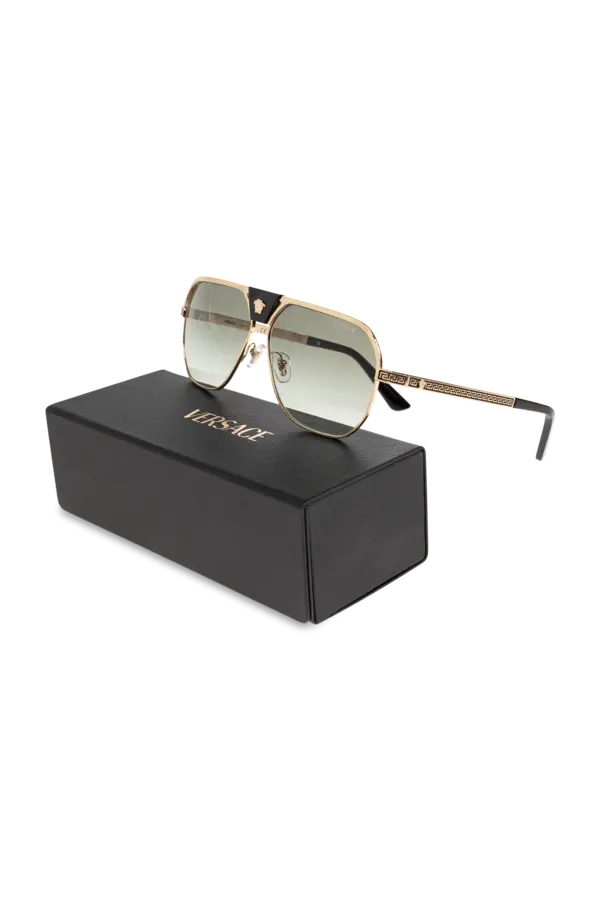 Versace Aviator Sunglasses With Tone Detailing