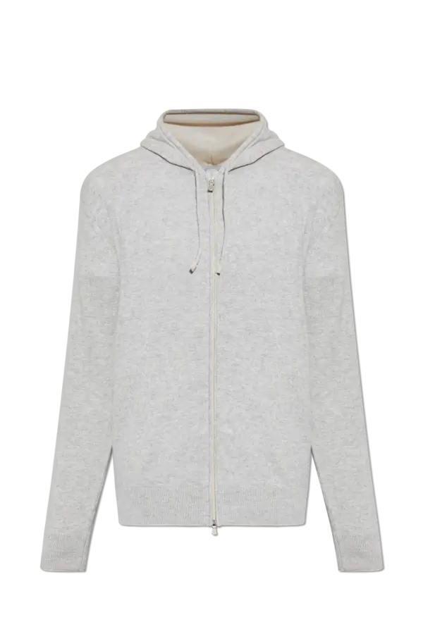 Eleventy Cashmere Hooded Zip-up Cardigan