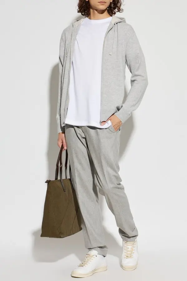 Eleventy Cashmere Hooded Zip-up Cardigan