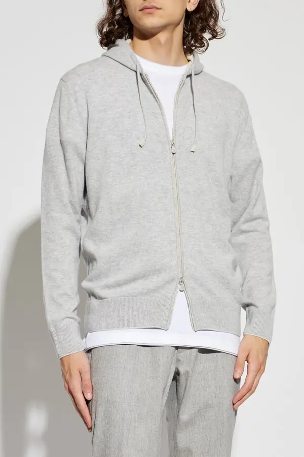 Eleventy Cashmere Hooded Zip-up Cardigan