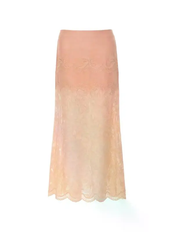 Rabanne Lace-panelled Scalloped-hem Skirt