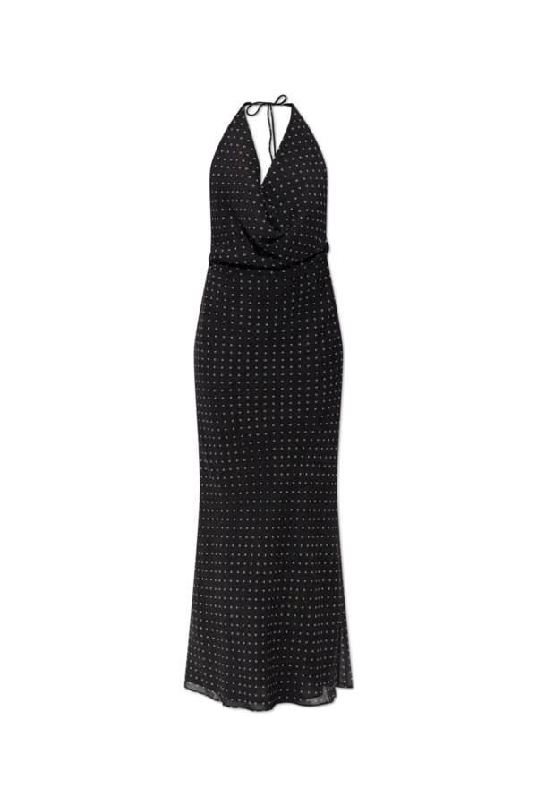 ROTATE BY BIRGER CHRISTENSEN Off-shoulder Maxi Dress With Halter Neckline And Open Back