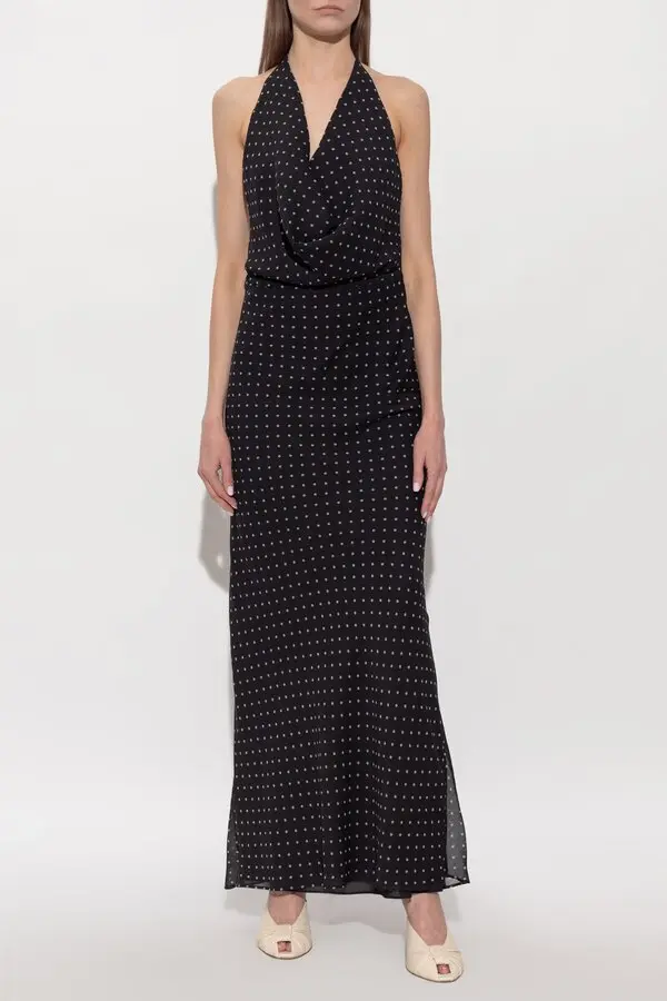 ROTATE BY BIRGER CHRISTENSEN Off-shoulder Maxi Dress With Halter Neckline And Open Back