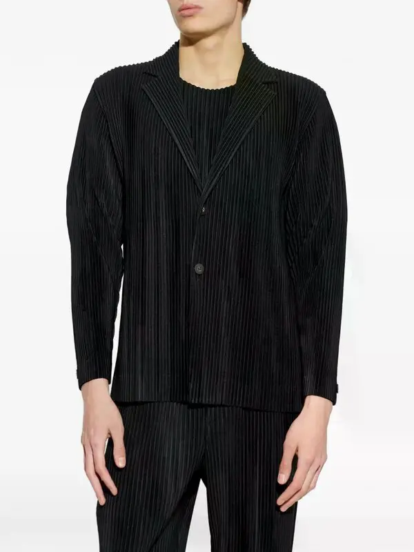 Issey Miyake Plissé-effect Notched-lapel Jacket