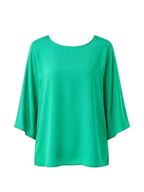 Max Mara Gattini Silk Blouse With Bow Detail - Green