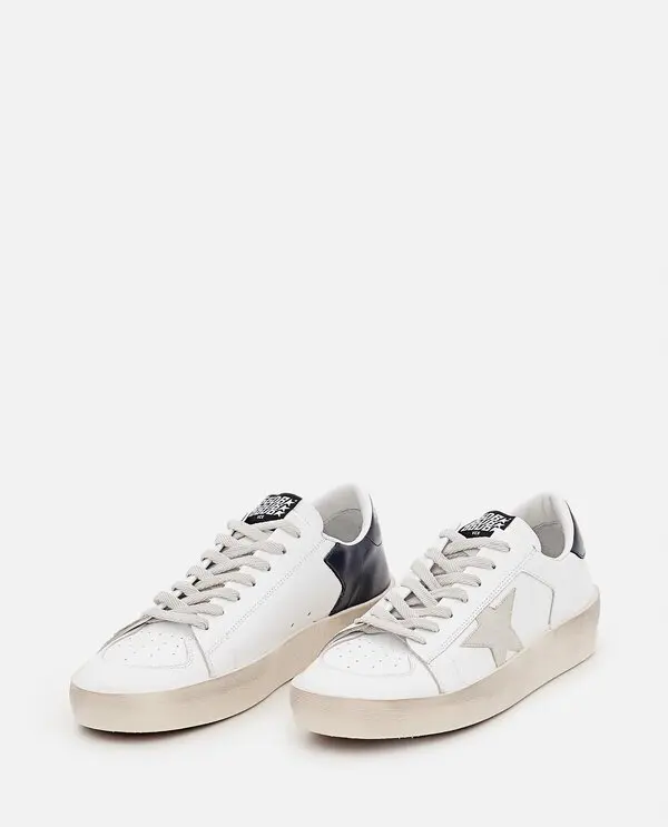 GOLDEN GOOSE Stardan Leather Sneakers With Suede Star And Glossy Detailing - White