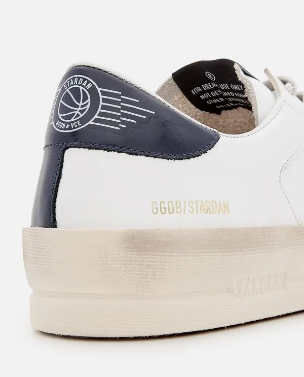 GOLDEN GOOSE Stardan Leather Sneakers With Suede Star And Glossy Detailing - White