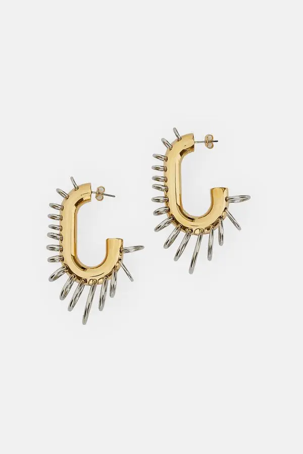 Rabanne Xl Link Earrings In And Silver - Oro