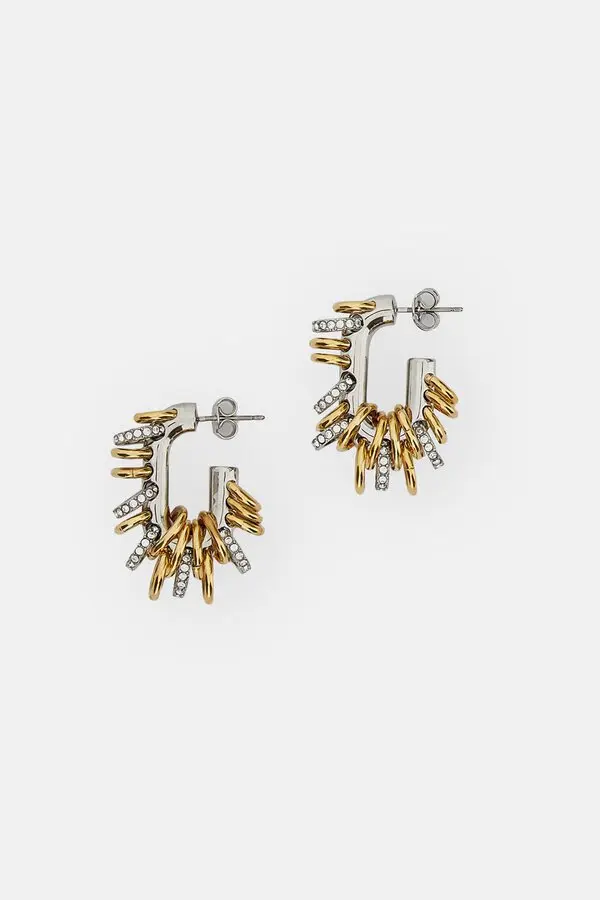 Rabanne Small Punk Xl Link Hoop Earrings - Gold
