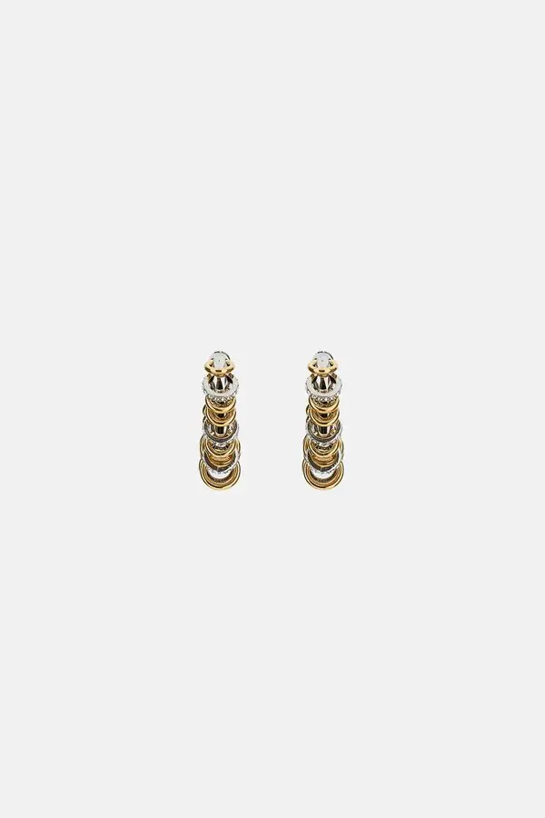 Rabanne Small Punk Xl Link Hoop Earrings - Oro