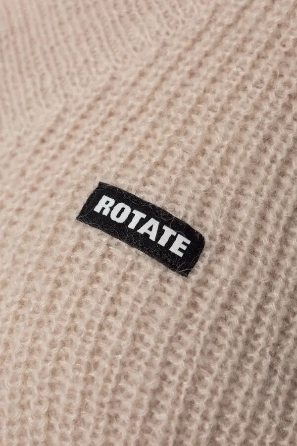 ROTATE BY BIRGER CHRISTENSEN V-neck Sweater With Dropped Shoulders And Logo Patch