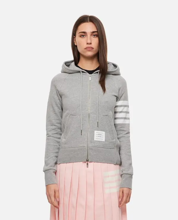 Thom Browne Classic Loopback 4-bar Zip Hoodie