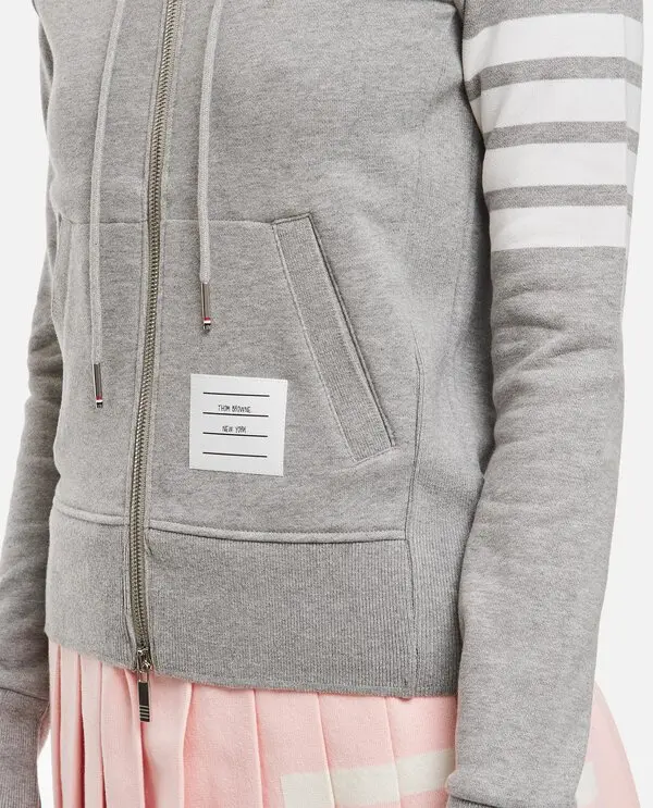 Thom Browne Classic Loopback 4-bar Zip Hoodie
