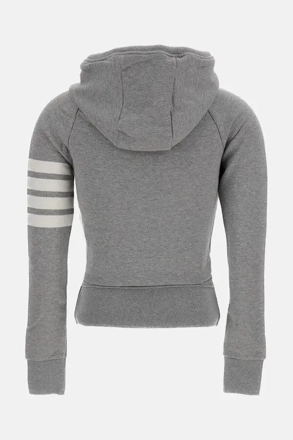 Thom Browne Loopback 4-bar Zip Hoodie - Grey