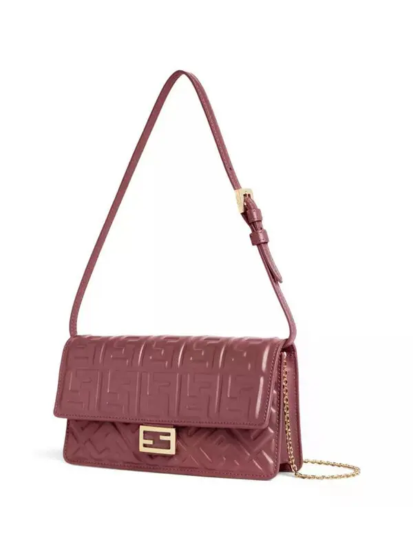 Fendi Ff-embossed Leather Tote Bag