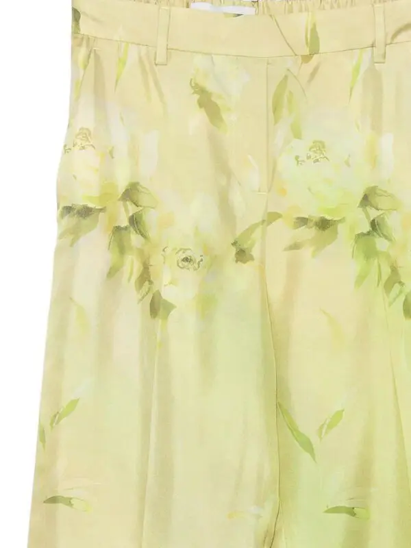 True Royal Floral Print Silk Trousers