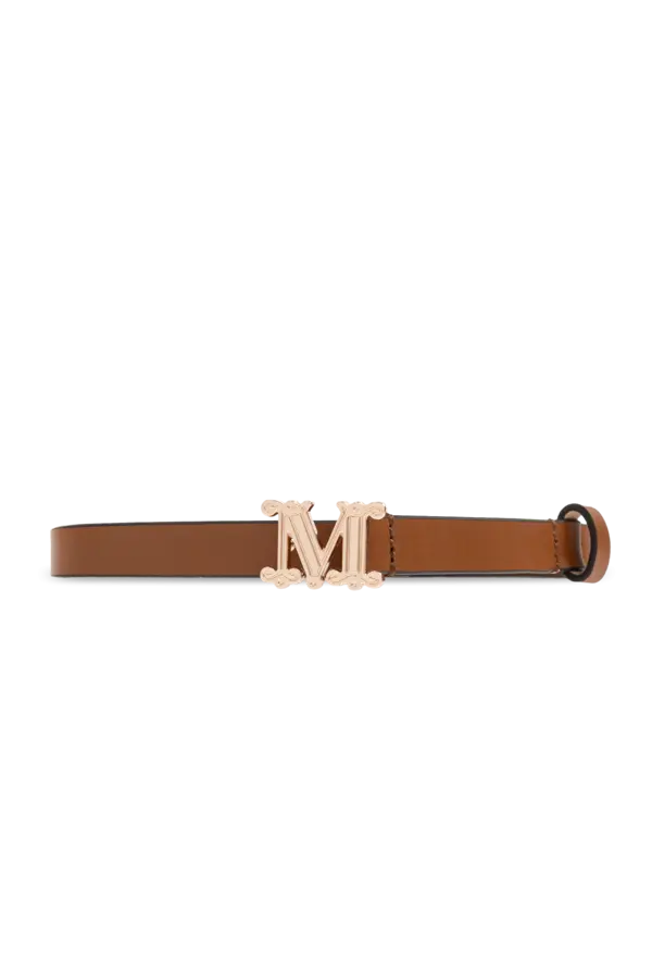 Max Mara Aziata Skinny Leather Belt - Brown
