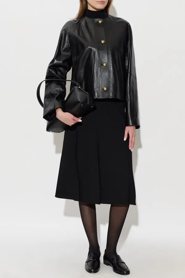 Max Mara Bouquet" Leather Jacket - Black