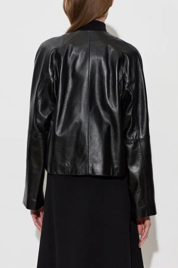Max Mara Bouquet" Leather Jacket - Black