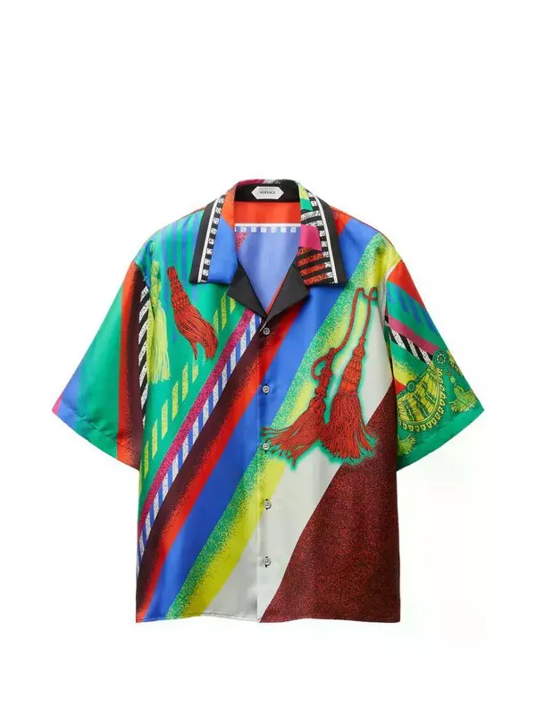 Versace Printed Silk Twill Shirt
