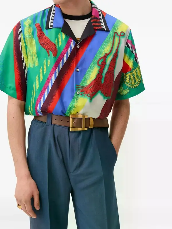 Versace Printed Silk Twill Shirt