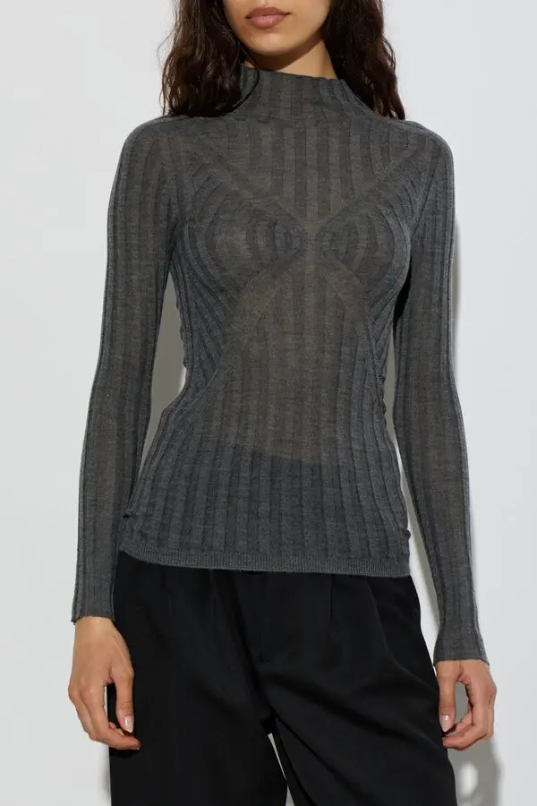 JIL SANDER Slim-fit Ribbed Turtleneck In Cashmere And Silk