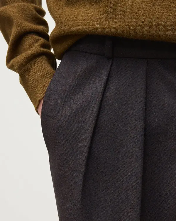 Johnstons Of Elgin Traquair Twill Check Wool & Cashmere Blend Trousers