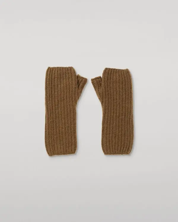 Johnstons Of Elgin Ribbed Cashmere Wristwarmers - Green