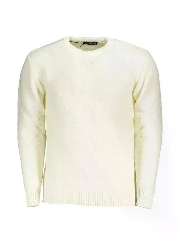 U.S. Grand Diamond-pattern Knit Crew Neck Sweater - Neutrals