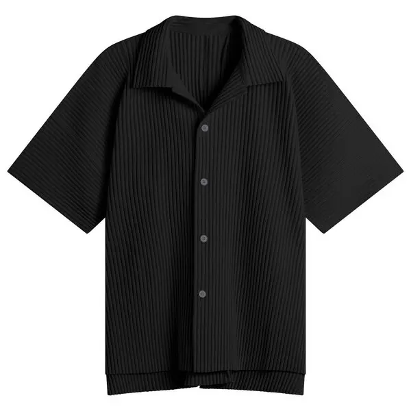 Issey Miyake Pleat Short Sleeve Shirt - Black