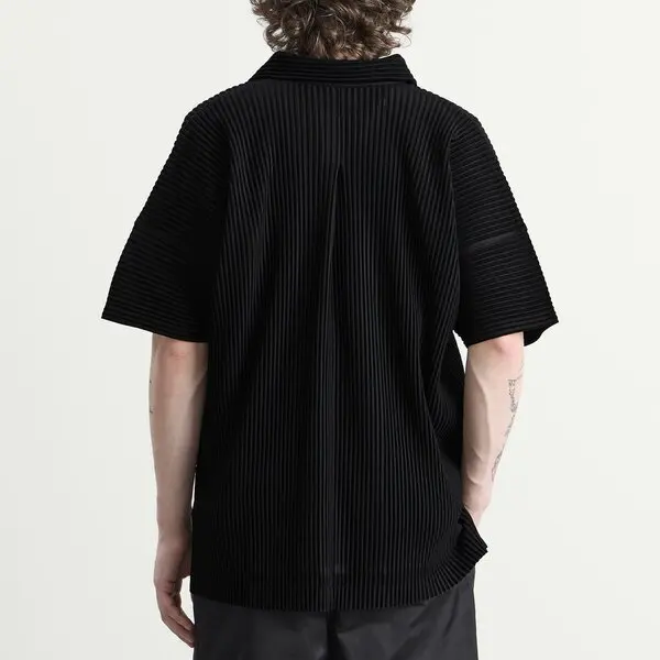 Issey Miyake Pleat Short Sleeve Shirt - Black