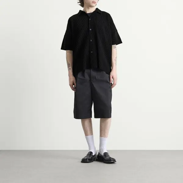 Issey Miyake Pleat Short Sleeve Shirt - Black