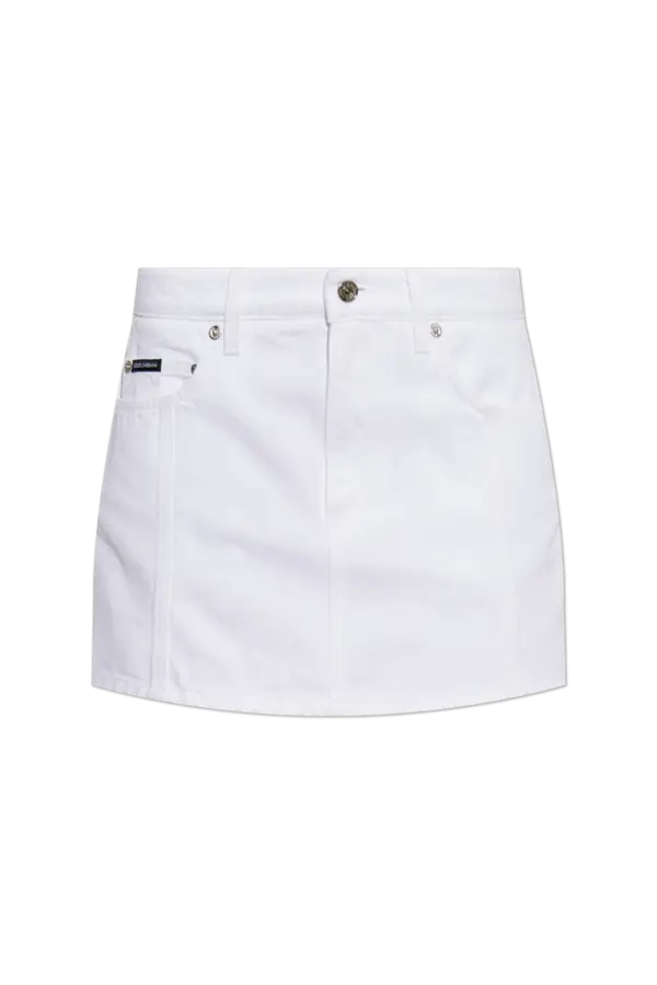 Dolce & Gabbana Short Denim Skirt - White