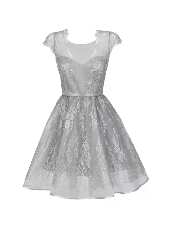 CATALINA Signature Lace-embellished Mini Dress - Grey