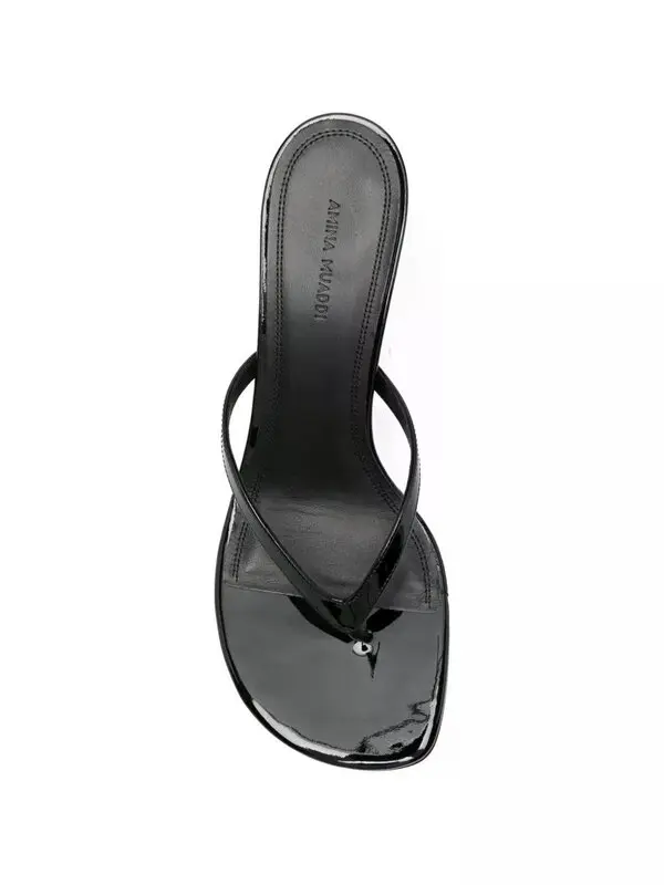 Amina Muaddi Juliette Patent Finish Sandals