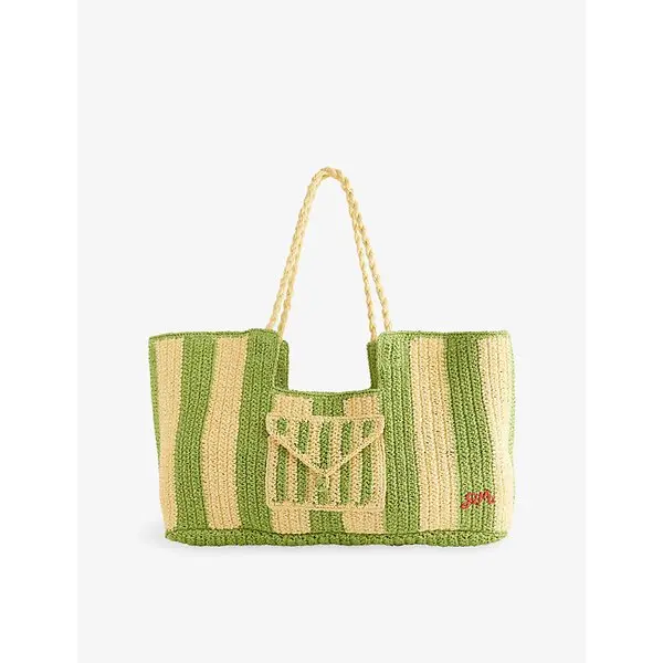 DAMSON MADDER Oversized Raffia Tote Bag