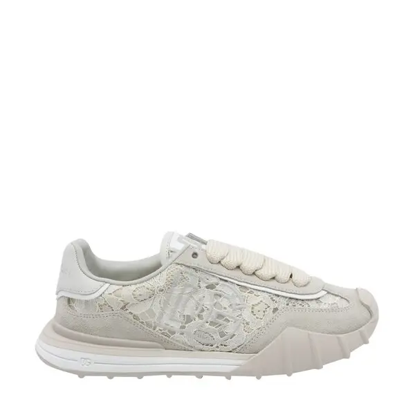 Dolce & Gabbana Dg Athletic Suede And Canvas Sneakers - Cream