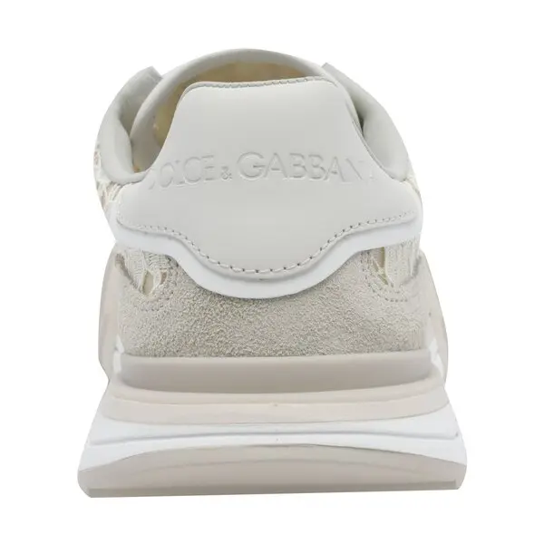 Dolce & Gabbana Dg Athletic Suede And Canvas Sneakers - Cream