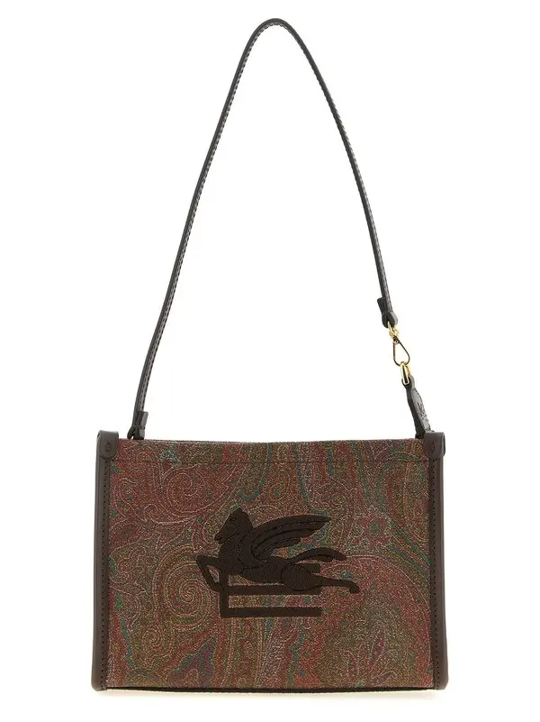 Etro Small Paisley Jacquard Clutch With Pegaso Embroidery