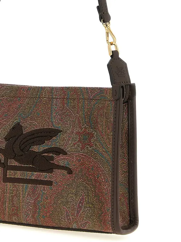 Etro Small Paisley Jacquard Clutch With Pegaso Embroidery