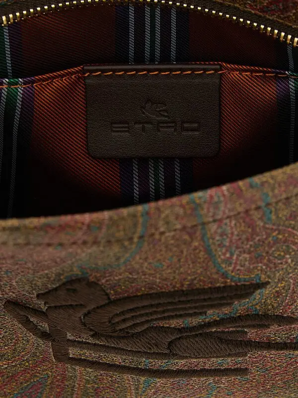 Etro Small Paisley Jacquard Clutch With Pegaso Embroidery