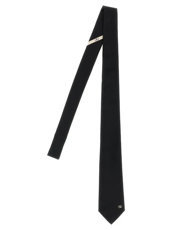 Valentino Garavani Silk Tie With Vlogo Signature - Black
