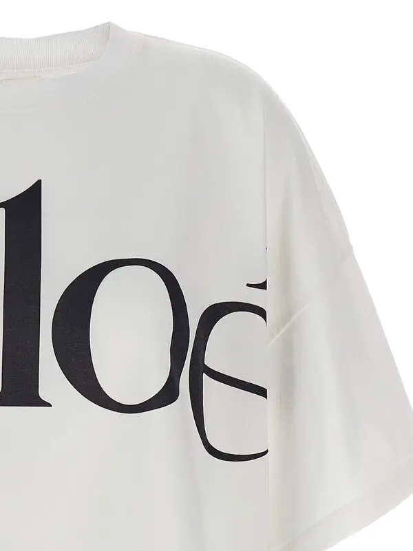 Chloé Logo Cropped T-shirt - Multicolor