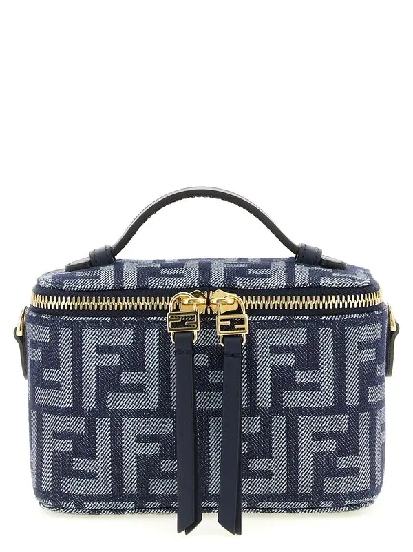 Fendi Ff Jacquard Vanity Handbag - Blue