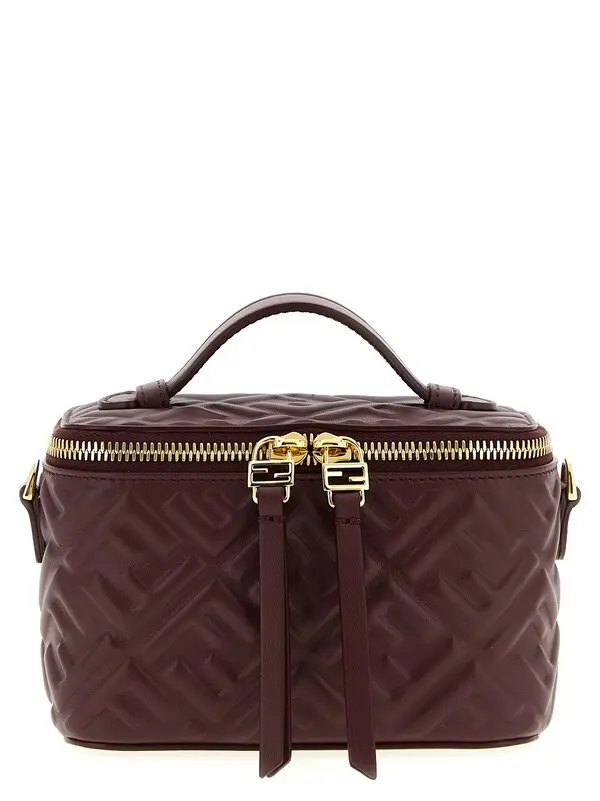 Fendi Ff Jacquard Vanity Handbag - Red