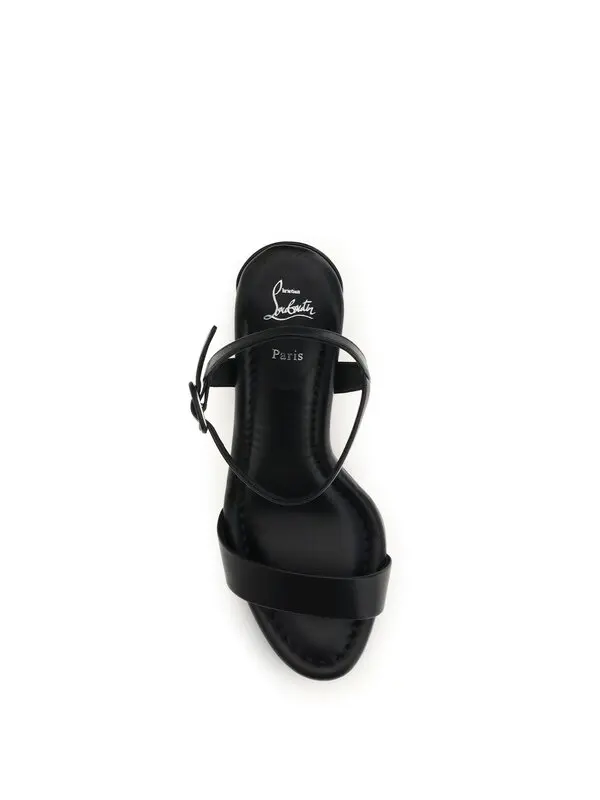 CHRISTIAN LOUBOUTIN Miss Jane Nappa Leather Heeled Sandals - Black